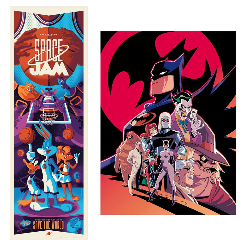 Space Jam by Tom Whalen & Batman: TAS by Sergio Sandoval - Poster Pirate